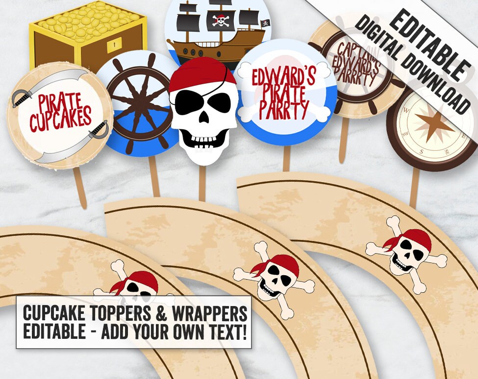 Printable Pirate Party Bundle Editable Pirate Birthday Pack - Etsy