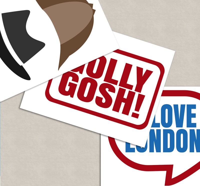 35 British Photo Booth Props, British Themed Party Props, I Love London ...