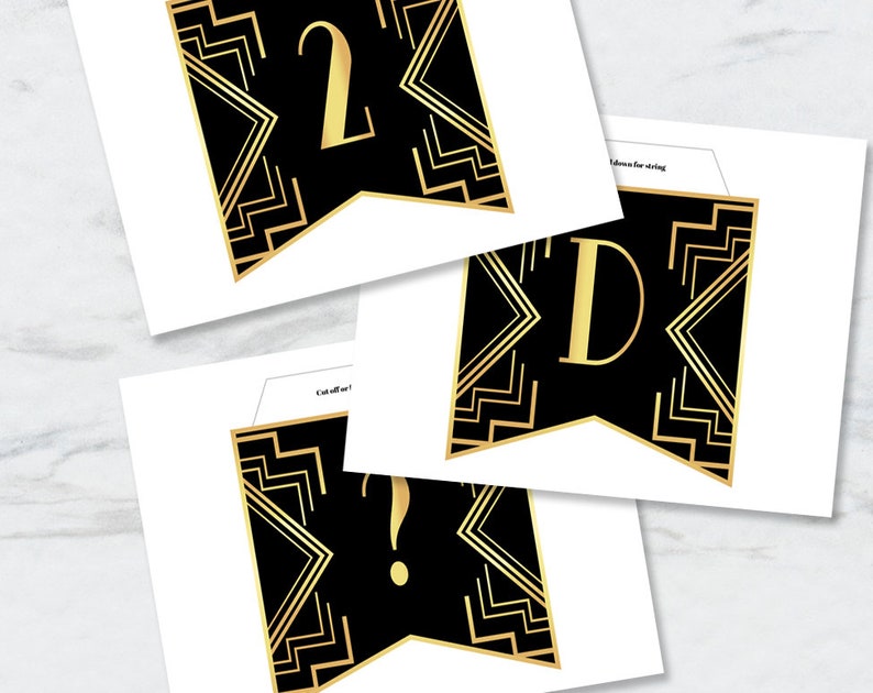 Printable 1920s Banner, Party Gatsby Theme Printable Bunting ...