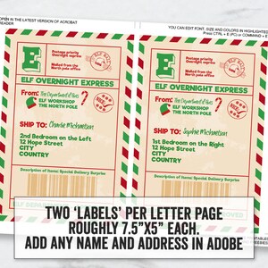 Printable Christmas Elf Shipping Label, Christmas Elf Parcel Label ...
