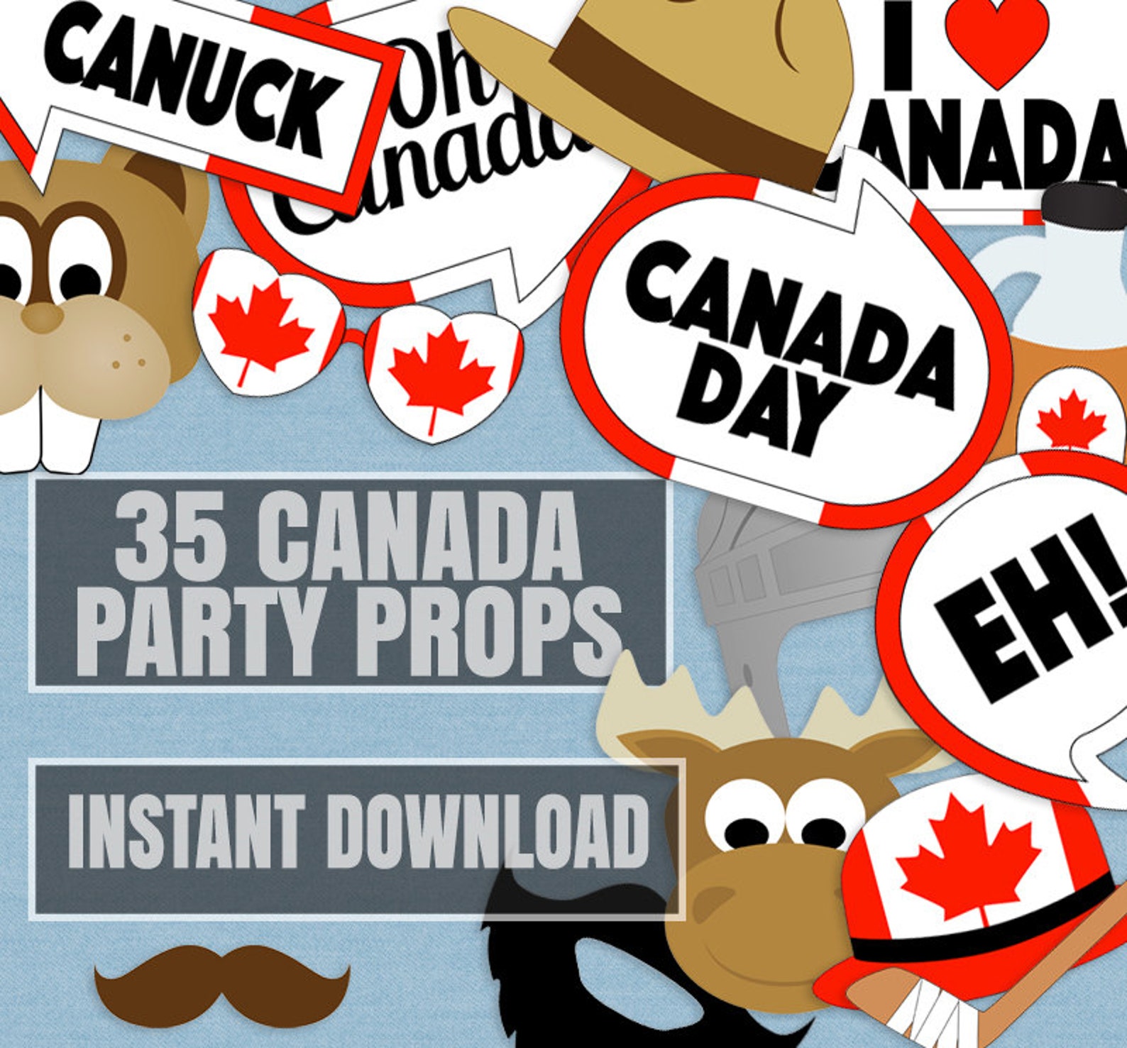 35 Canada Party Props Canadian Theme Party Printables Decor | Etsy UK