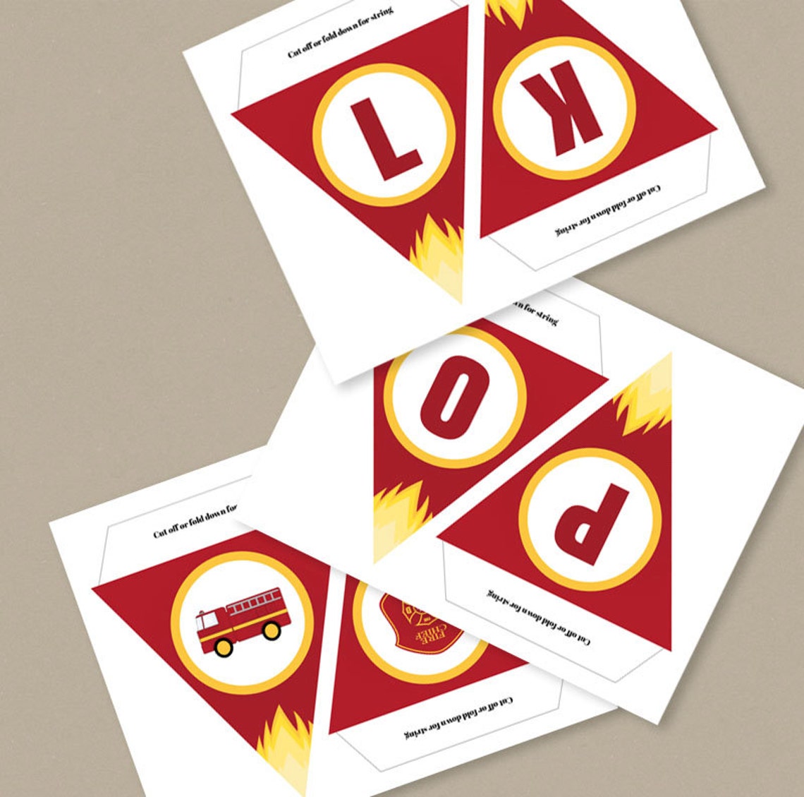Firefighter Bunting Printable, Any Phrase, Diy Alphabet Fireman Party ...