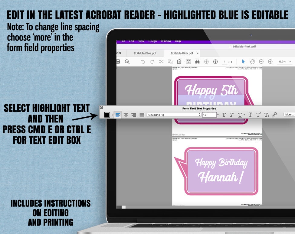 Pink 3rd Birthday Printable Props Third Birthday Photobooth - Etsy