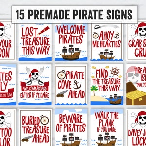 Printable Pirate Party Signs, Printable Pirate Signs, Editable Fun ...