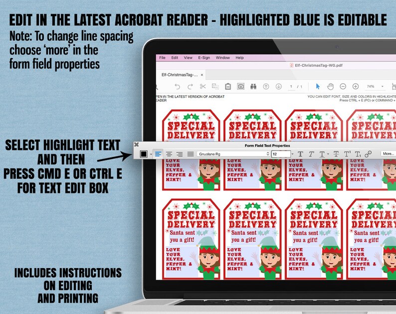 Printable Christmas Elf Tags Printable Elf Christmas Special - Etsy