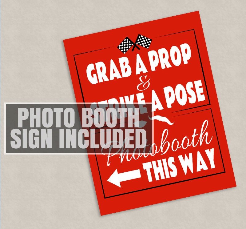 35 Race Car Themed Party Photo Props, Racing Car Party Decor, Racing ...