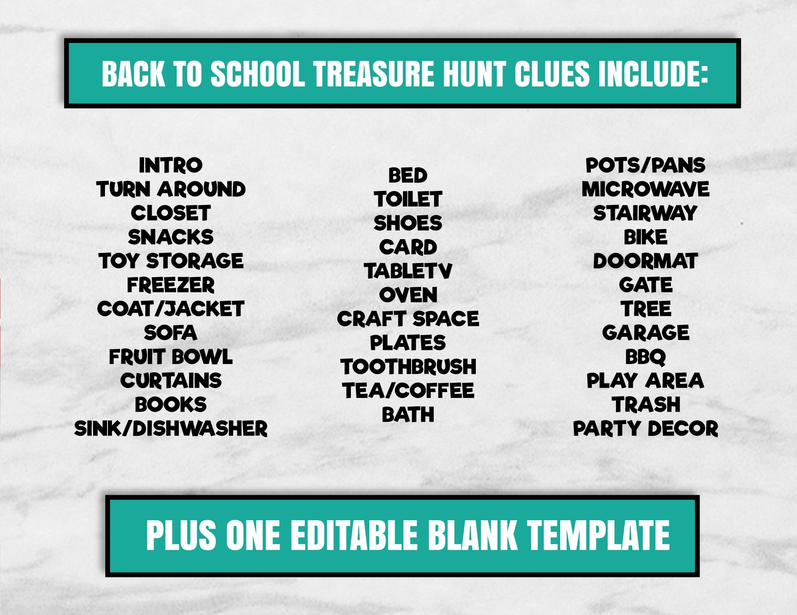 Printable Back to School Treasure Hunt Back to School - Etsy