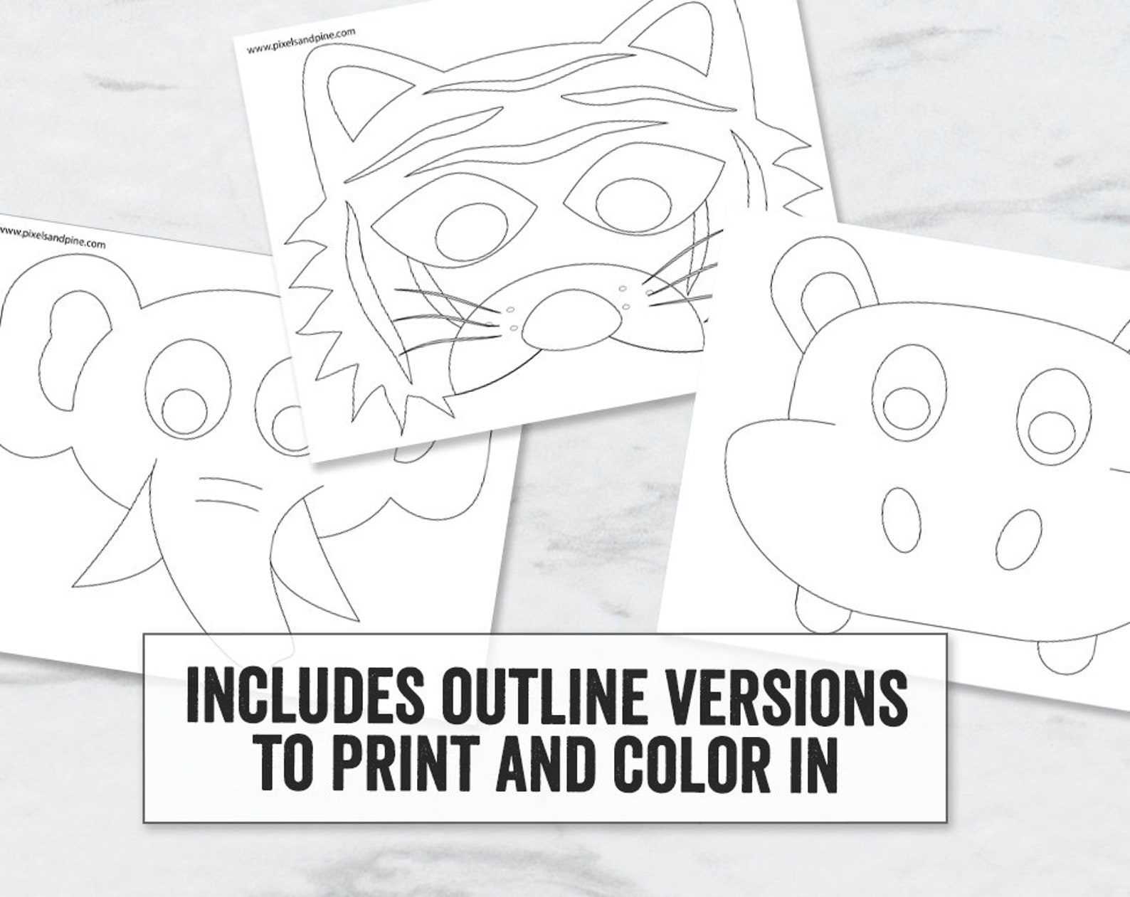 10 Safari Animal Mask Printables Kid's Safari Masks - Etsy Canada