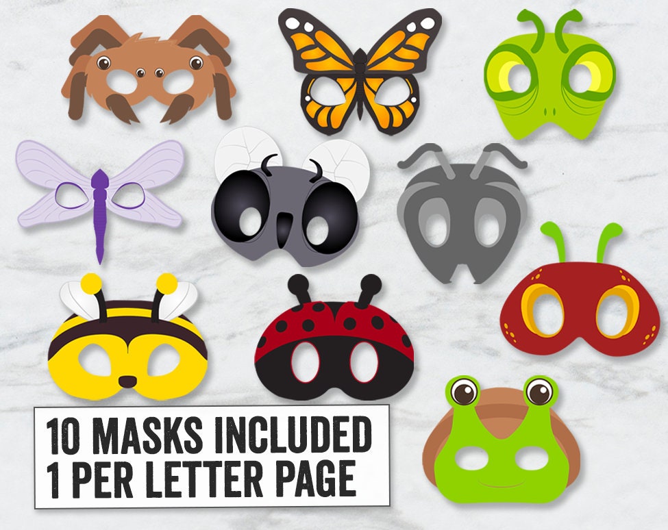 10 Insect Mask Printables Kid's Bug Masks Printable - Etsy UK