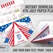 Editable 4th of July Paper Plane Template Fourth July - Etsy Canada