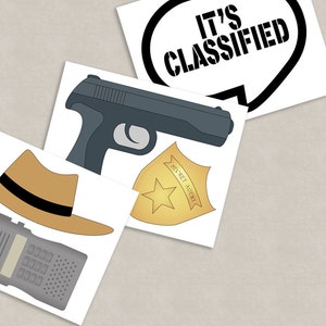 35 Secret Agent Party Photo Booth Props, Spy Themed Photo Props, Secret ...