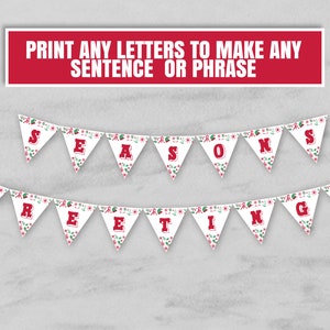 Christmas Bunting Printable, Printable Any Phrase Christmas Themed ...