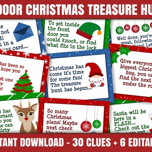 Printable Christmas Treasure Hunt, Indoor Christmas Hunt Ideas ...