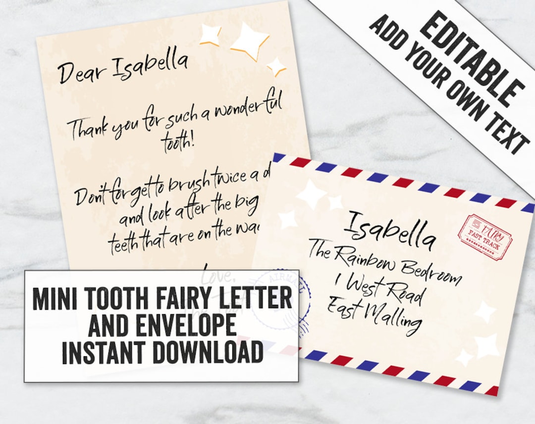 Printable Tooth Fairy Letter, Mini Printable Fairy Letter, Cute Fairy ...