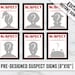 Suspect Printable Signs Spy Party Mission Kit Printables - Etsy