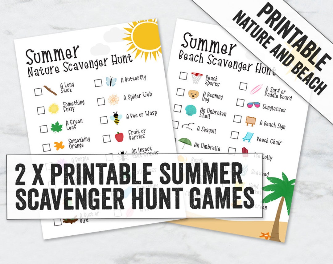 Printable Scavenger Hunt for Summer, Outdoor Scavenger Hunt, Beach ...