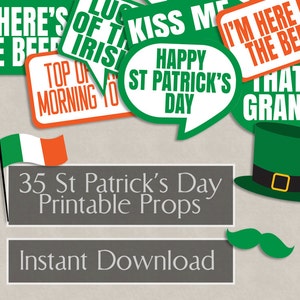 35 St Patrick's Day Photo Booth Prop Printables, Photo Booth Saint ...