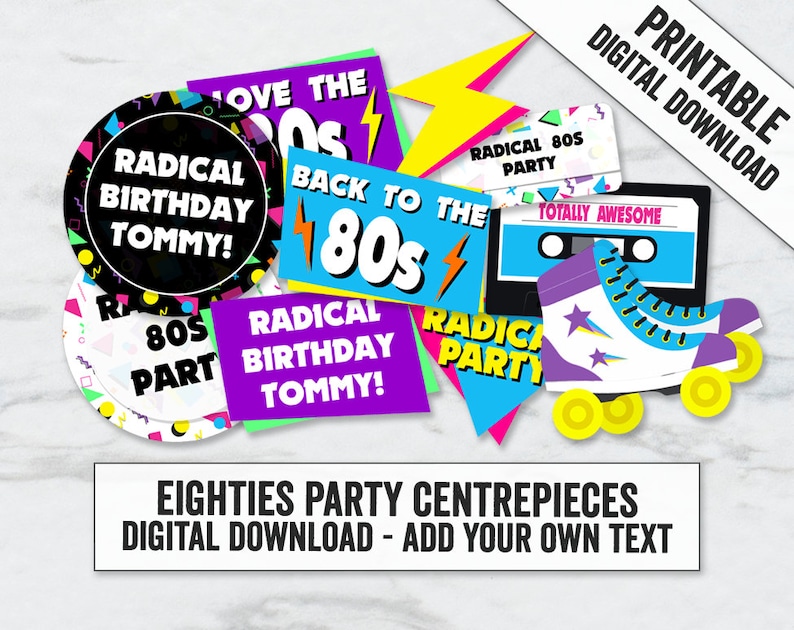 Printable Eighties Party Decor 80s Themed Printable - Etsy
