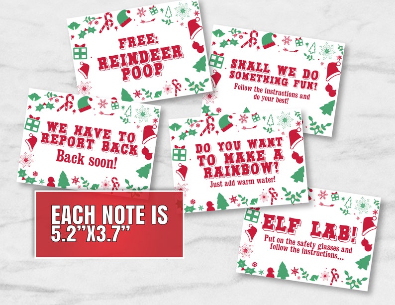 Printable Christmas Elf Notes and Activities, Printable Elf Notes ...