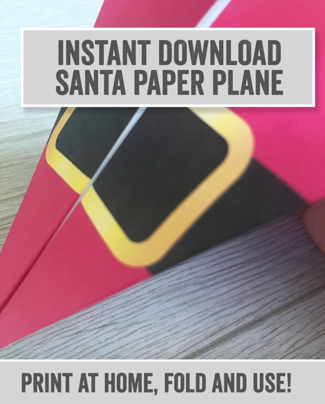 Printable Paper Plane Christmas Santa Template, Editable Christmas ...