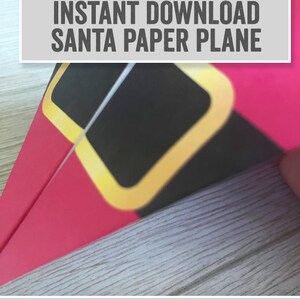 Printable Paper Plane Christmas Santa Template, Editable Christmas ...
