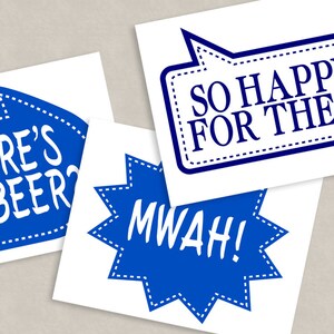 35 Blue Engagement Photo Booth Props, Navy Blue Photo Props, Photobooth ...