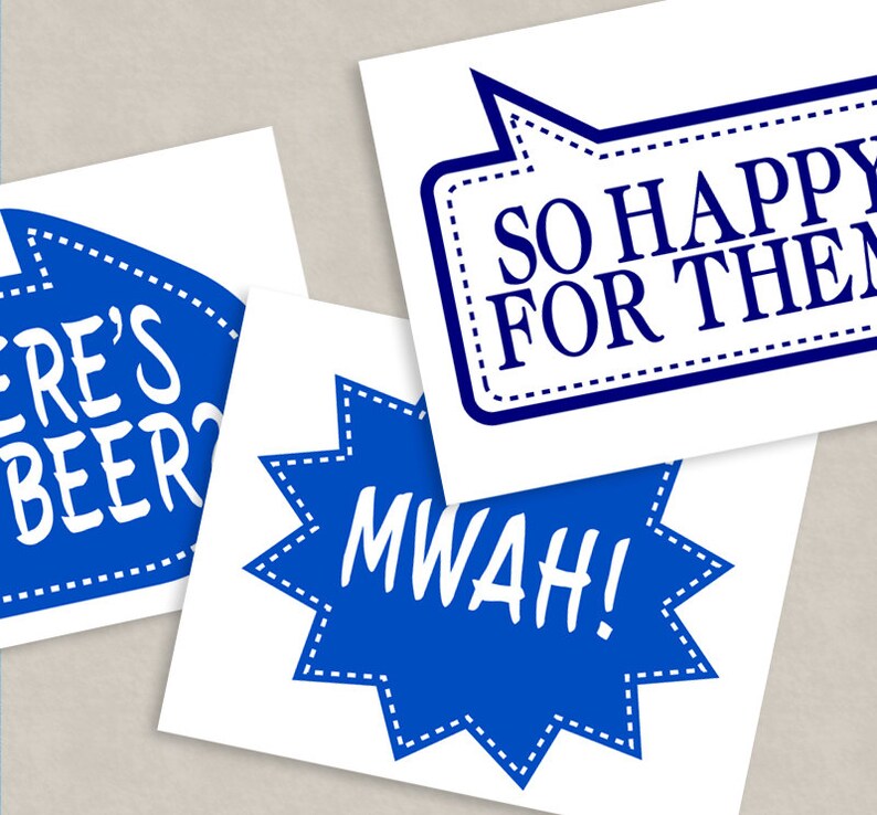 35 Blue Engagement Photo Booth Props Navy Blue Photo Props - Etsy