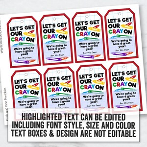 Printable Back to School Tags, Editable Back to School, Let's Get Our ...