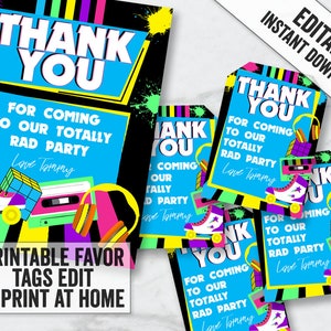 Printable Eighties Party Bundle, Editable 80s Themed Pack Set ...