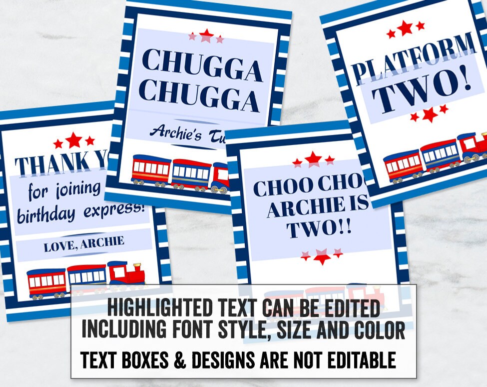 Printable Train Party Signs Editable Train Party Signs to Add - Etsy