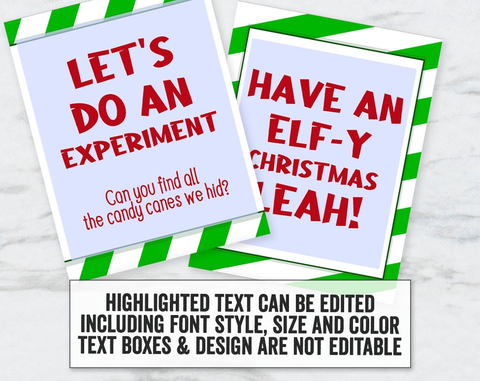 Printable Large Elf Signs, 20 Elf Printables Signs, Elf Activity Notes ...