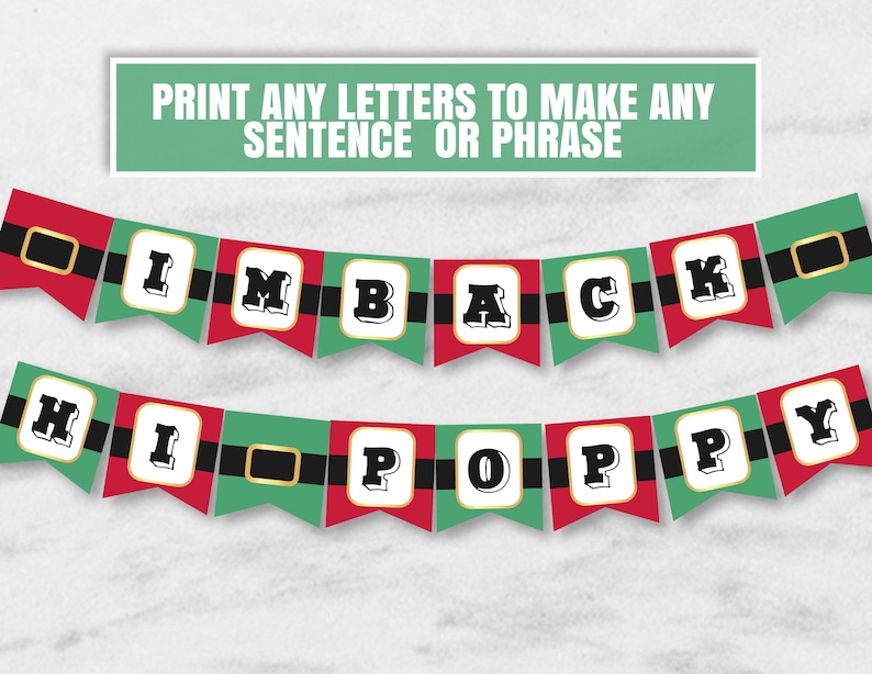 Elf Bunting Printable Printable Christmas Elves Banner DIY - Etsy