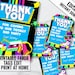 Printable Eighties Party Tags, Editable 80s Themed Thank You Tags ...