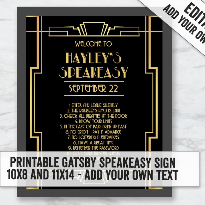 1920s Speakeasy Sign - Etsy
