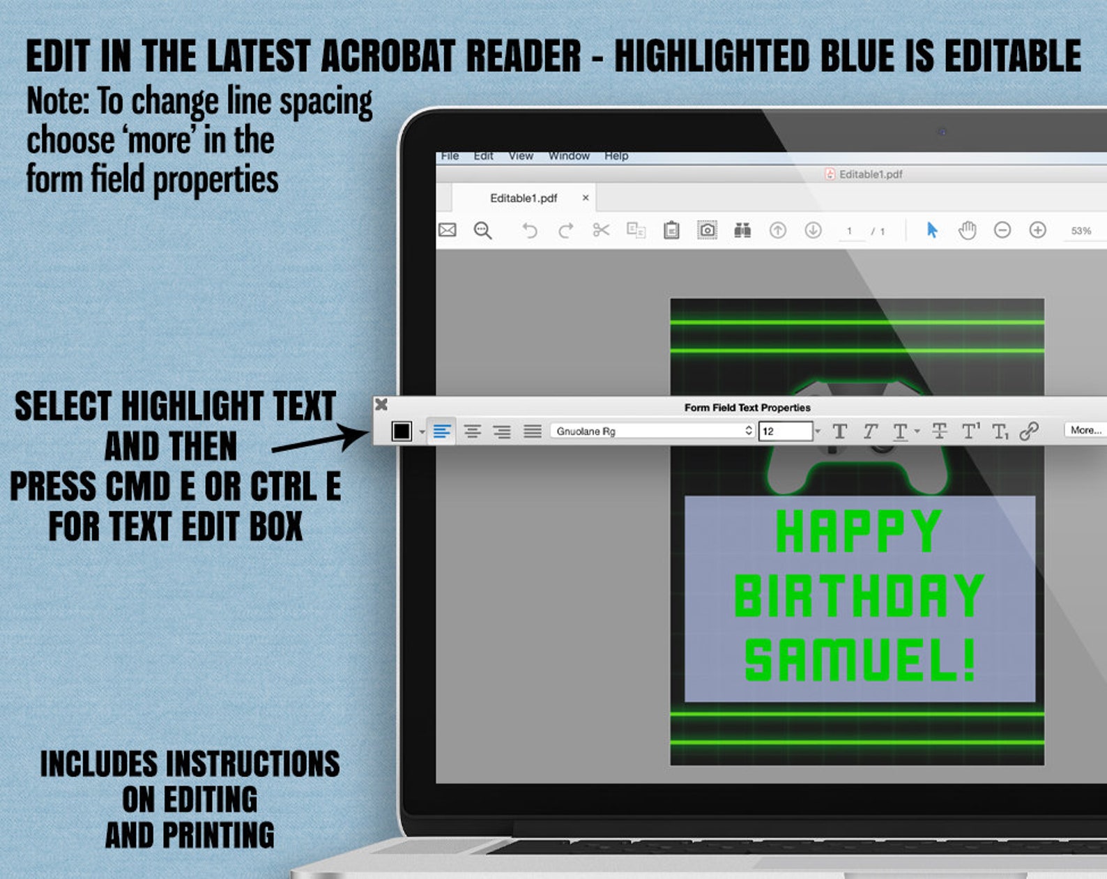 Printable Gamer Party Signs Editable Gaming Party Signs - Etsy