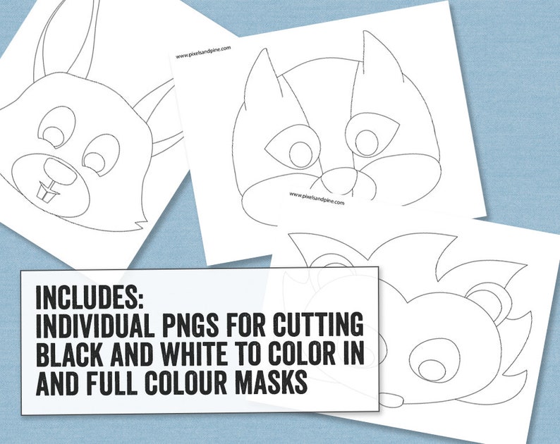10 Woodland Animal Mask Printables, Kid's Wildlife Crafts, Woodland ...