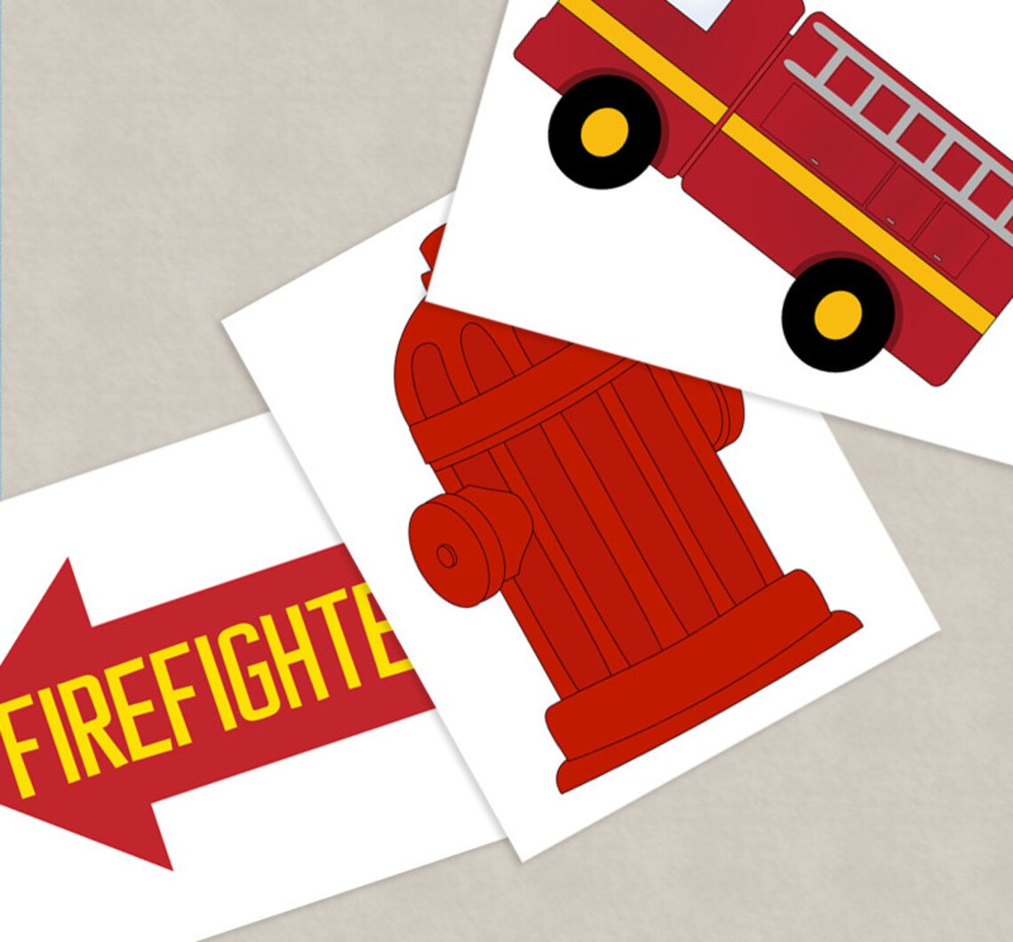 35 Firefighter Party Printable Photo Booth Props Fireman | Etsy Canada