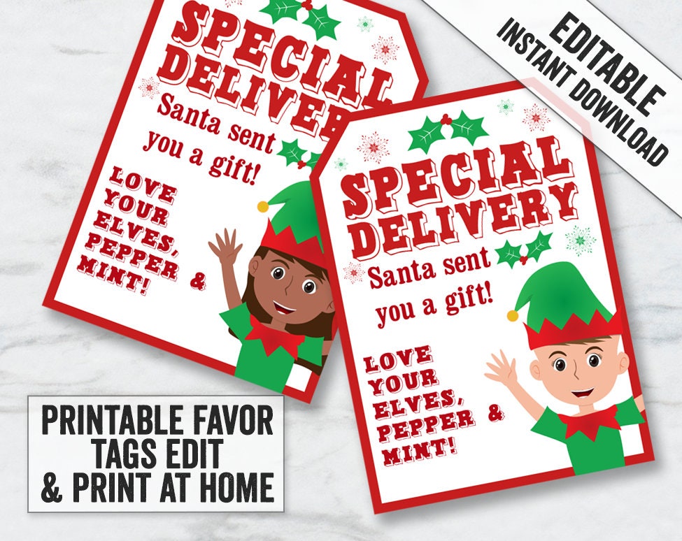 Printable Christmas Elf Tags Printable Elf Christmas Special - Etsy ...
