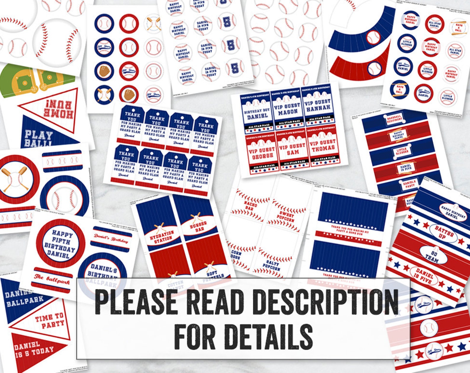 Editable Baseball Party Bundle Printable Baseball Birthday - Etsy