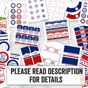 Editable Baseball Party Bundle, Printable Baseball Birthday Pack ...
