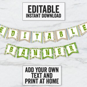 Printable Dinosaur Party Bunting, Editable Dinosaur Banner, Digital ...