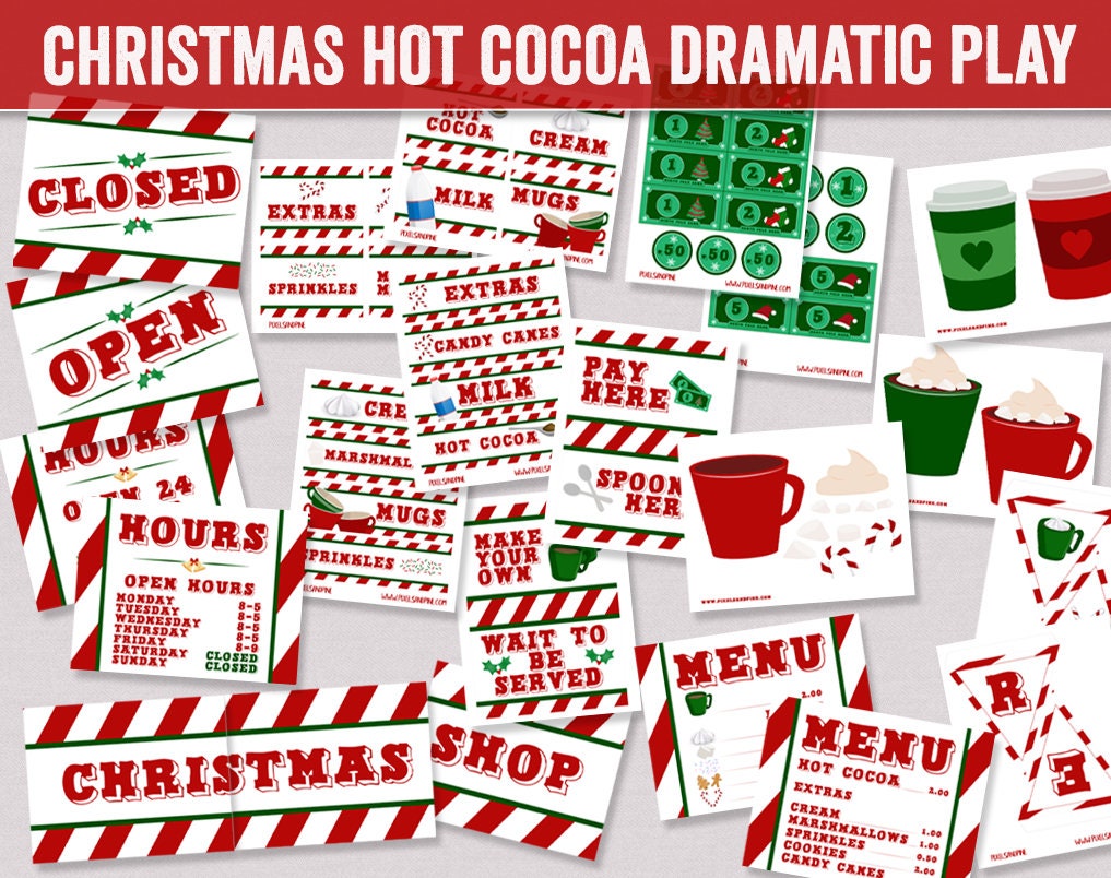 Christmas Dramatic Play Printables, Christmas Hot Cocoa Stand Play ...