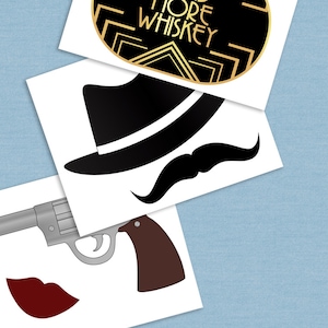 Printable 1920s Gangsters Photo Booth Props, 1920s Mobs, Gangsters and ...