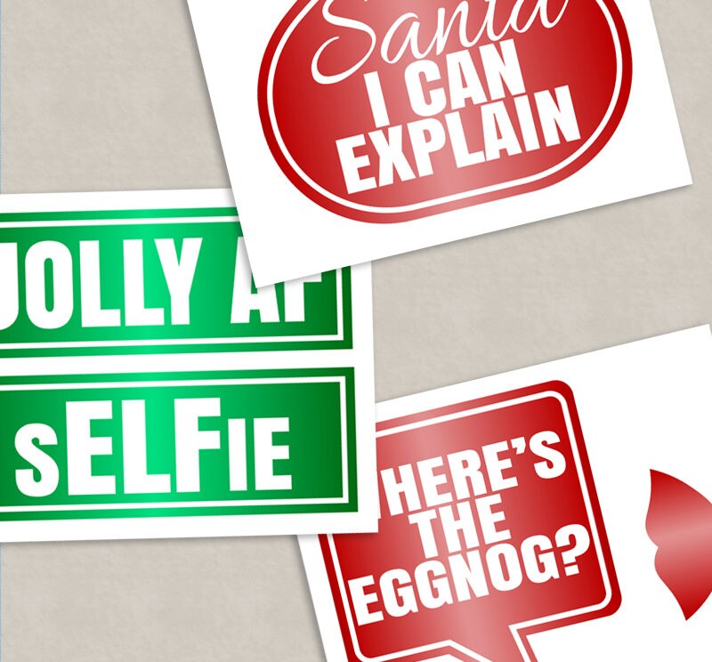 32 Adult Christmas Props Funny Christmas Photo Booth Props | Etsy