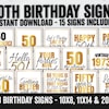 Printable 50th Birthday Signs, Gold Party Signs 1973, Gold 50th ...