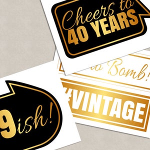 40 X 40th Birthday Party Props, 40th Birthday Photo Booth Props ...