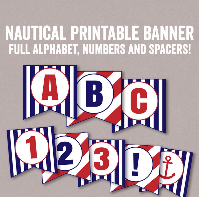 Nautical Bunting Printable Happy Birthday Banner Nautical | Etsy UK