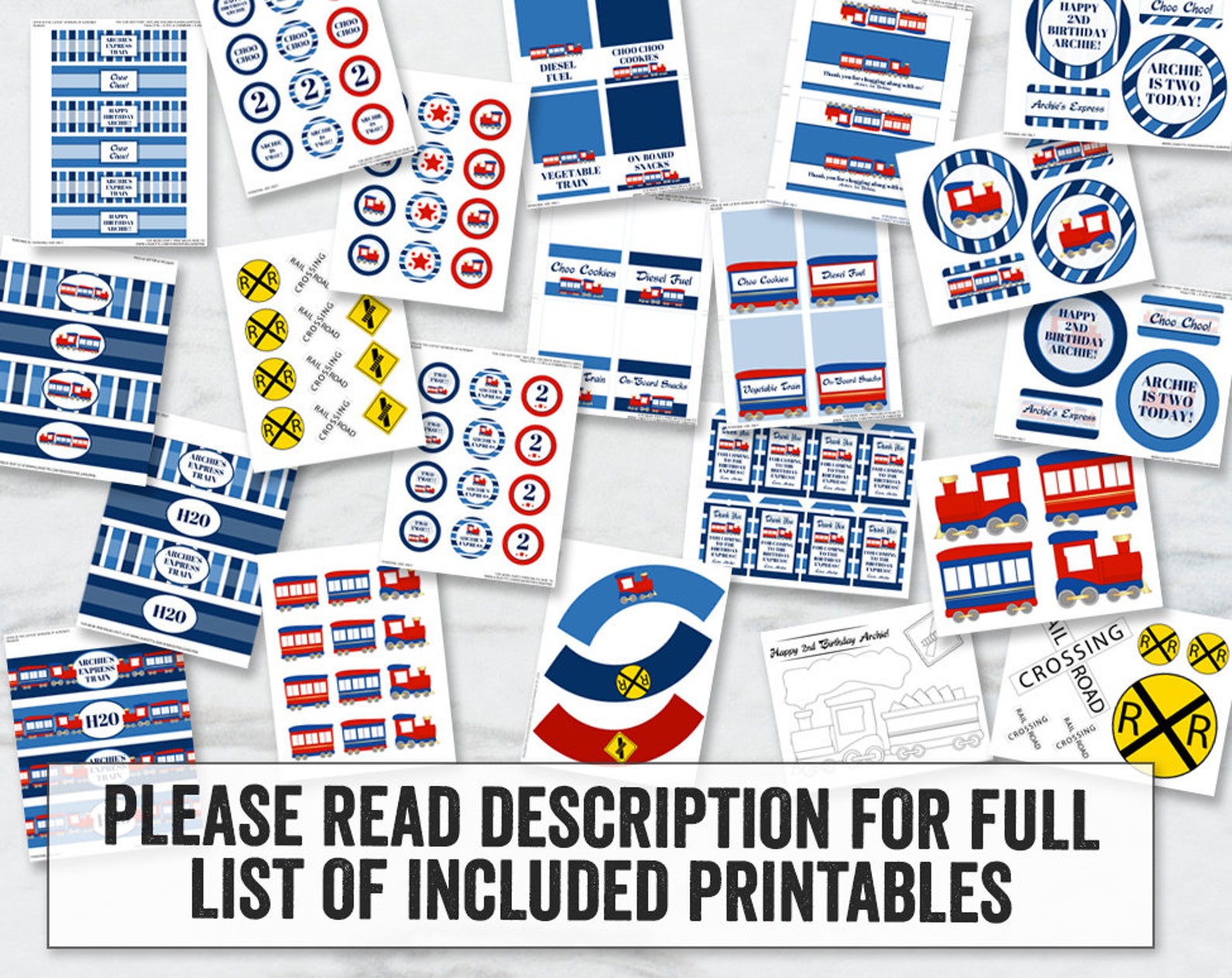 Editable Train Party Bundle Printable Train Birthday Pack | Etsy Canada