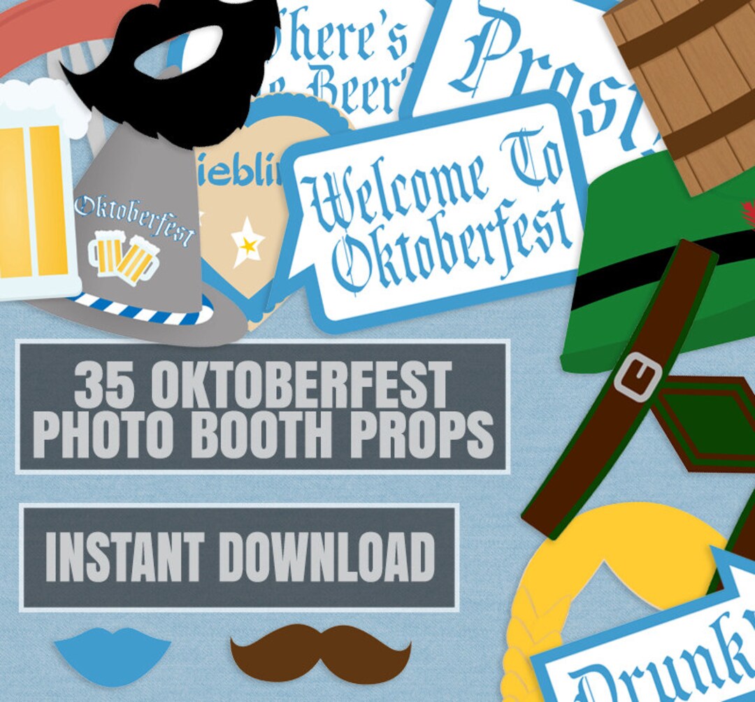 35 Oktoberfest Party Props, Photo Booth Props for Oktoberfest, Beer ...