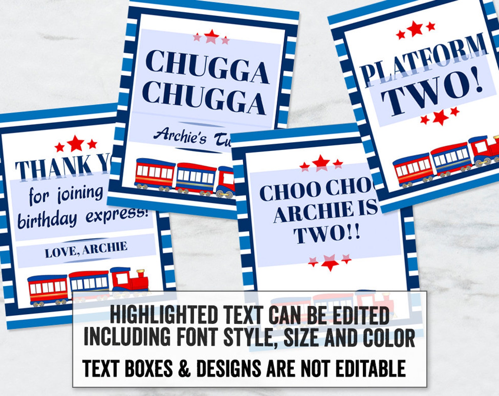 Editable Train Party Bundle Printable Train Birthday Pack | Etsy Canada